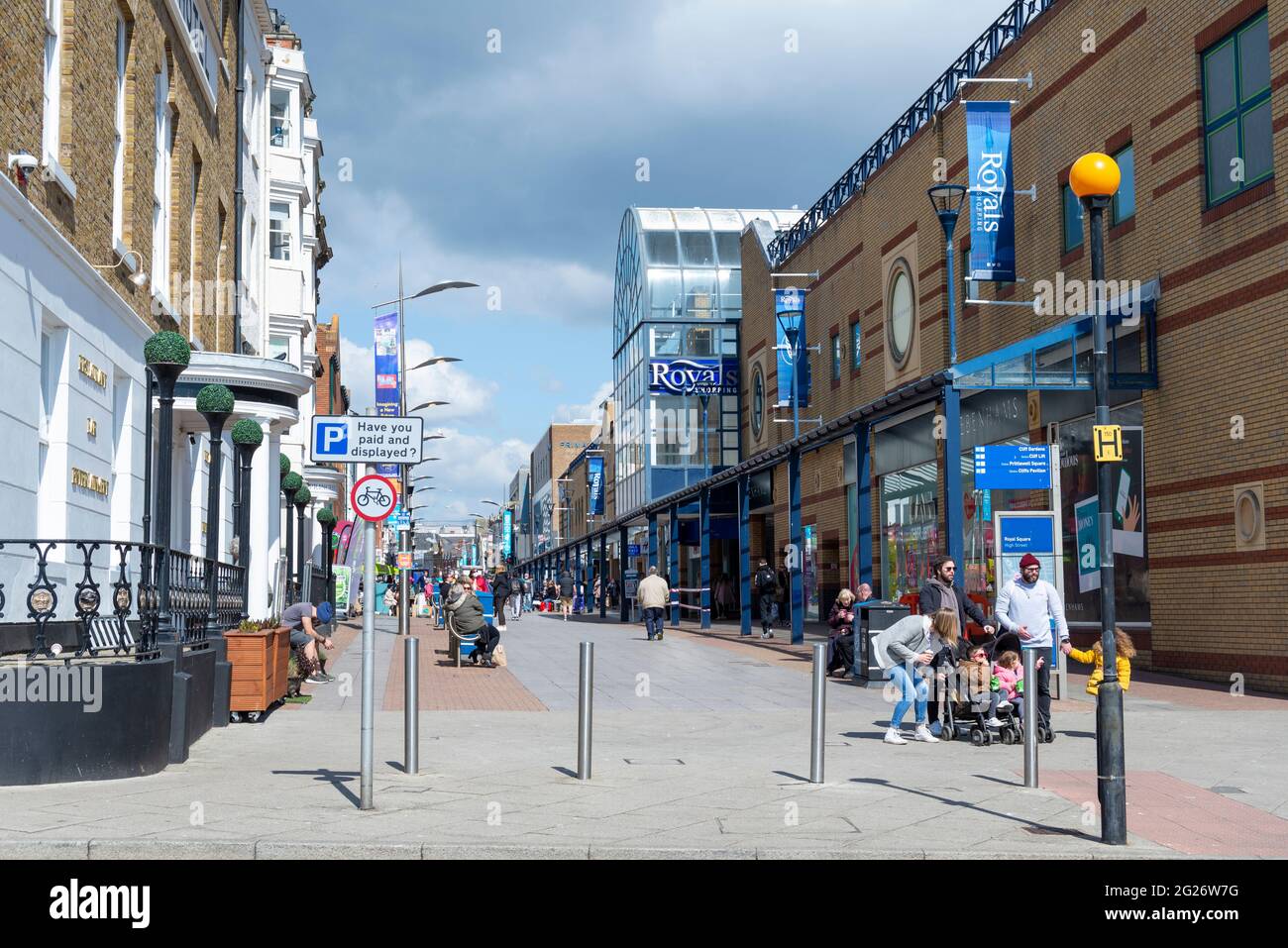 The Royals shopping centre in High Street, Southend on Sea, Essex, UK ...
