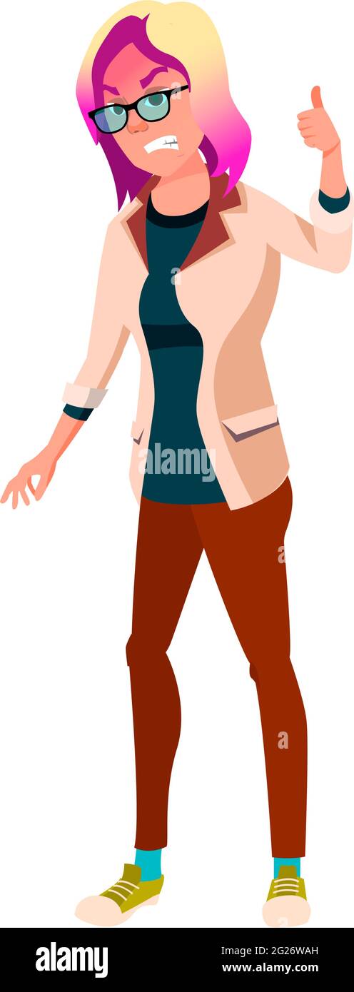 angry woman disapproving of decision at work meeting cartoon vector ...