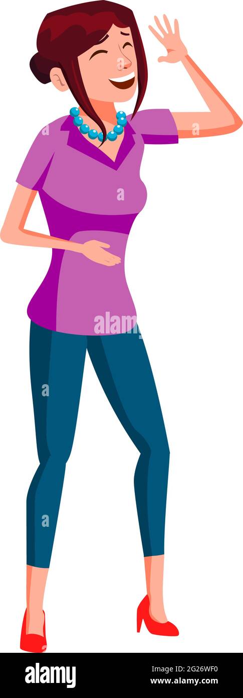 happy woman dancing on festive party cartoon vector Stock Vector Image ...