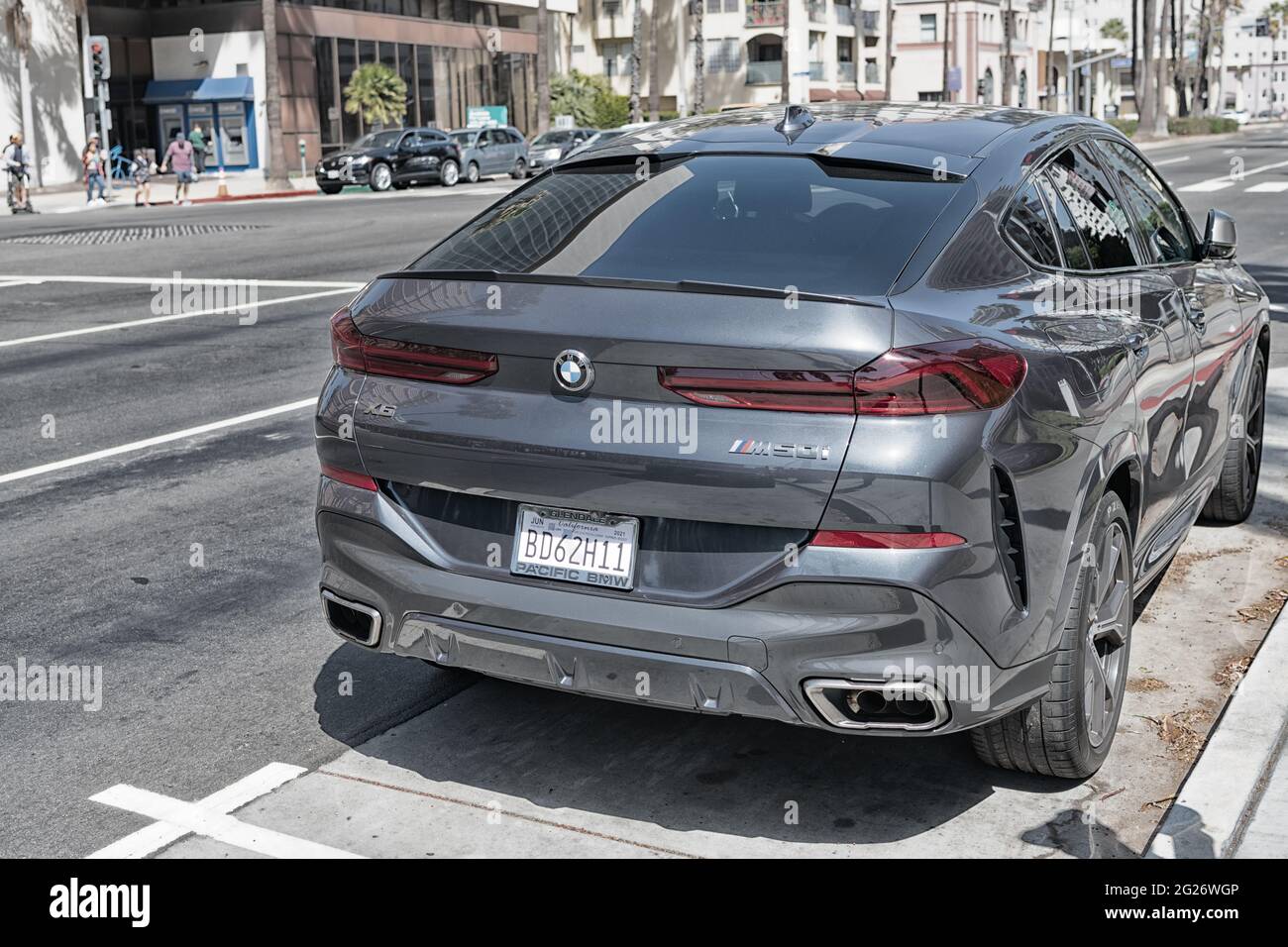 Long Beach, California USA - April 11, 2021: black bmw x6m competition ...
