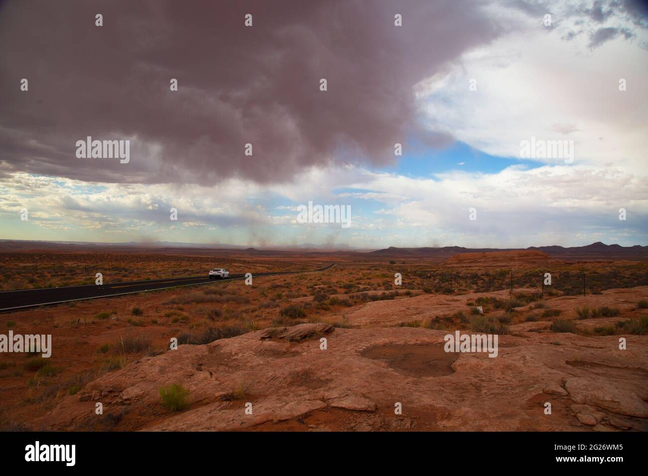Sandstorm in desert highway hi-res stock photography and images - Alamy