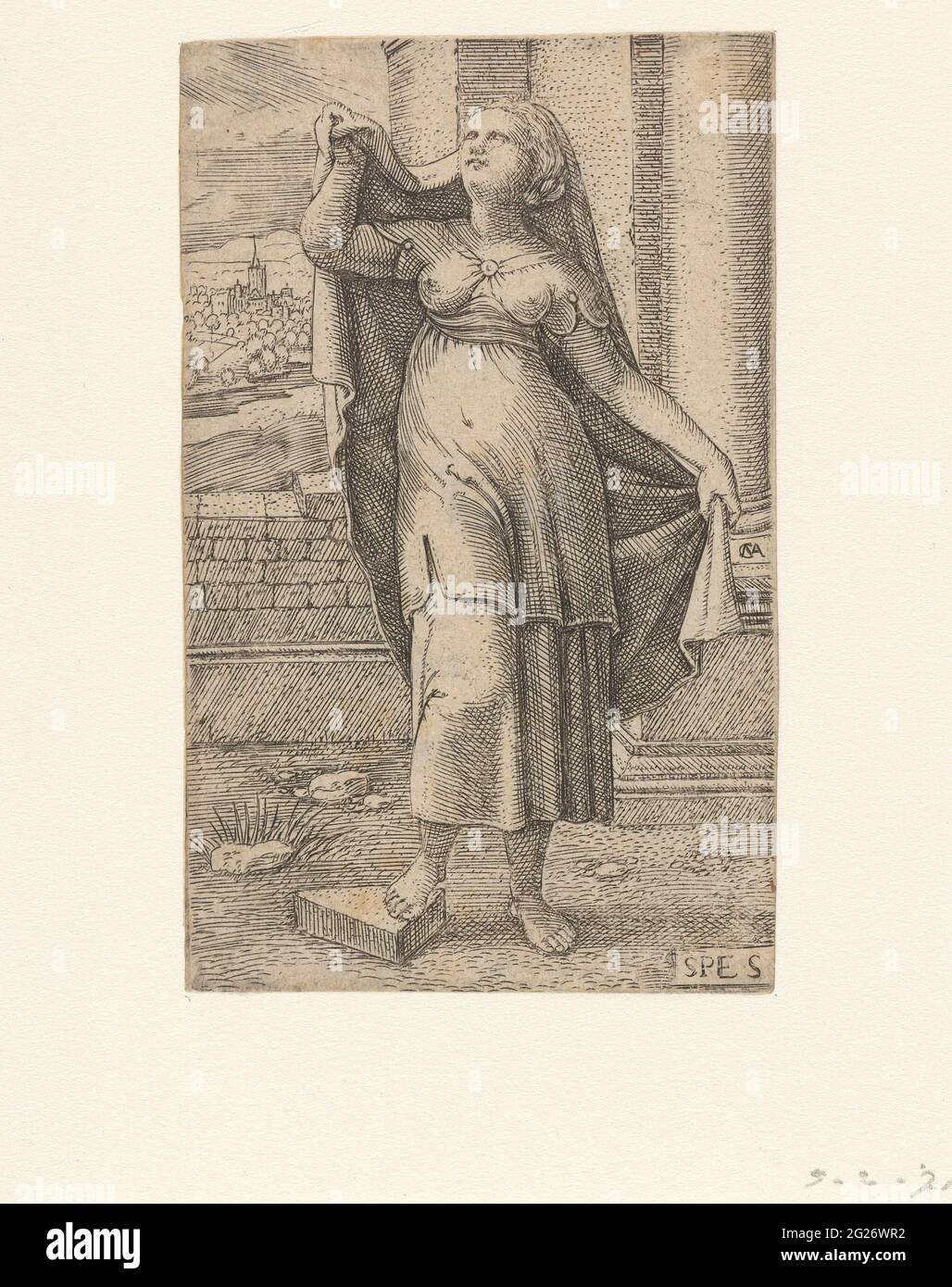 Hope; SPES; The virtues. The personification of virtue hope stands with ...