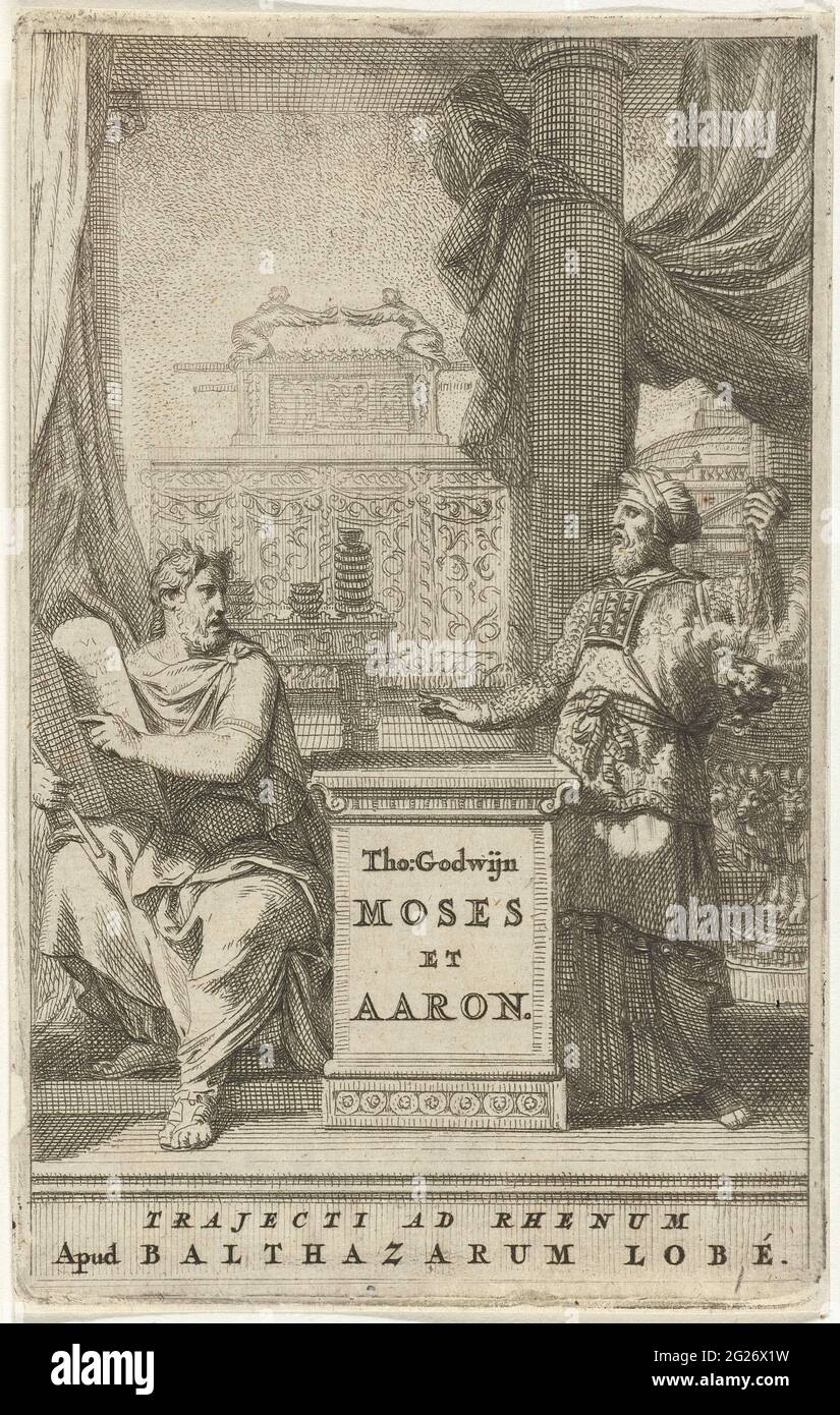 Moses and Aaron; Title page for: T. Godwin, Moses et Aaron, 1698. Left ...