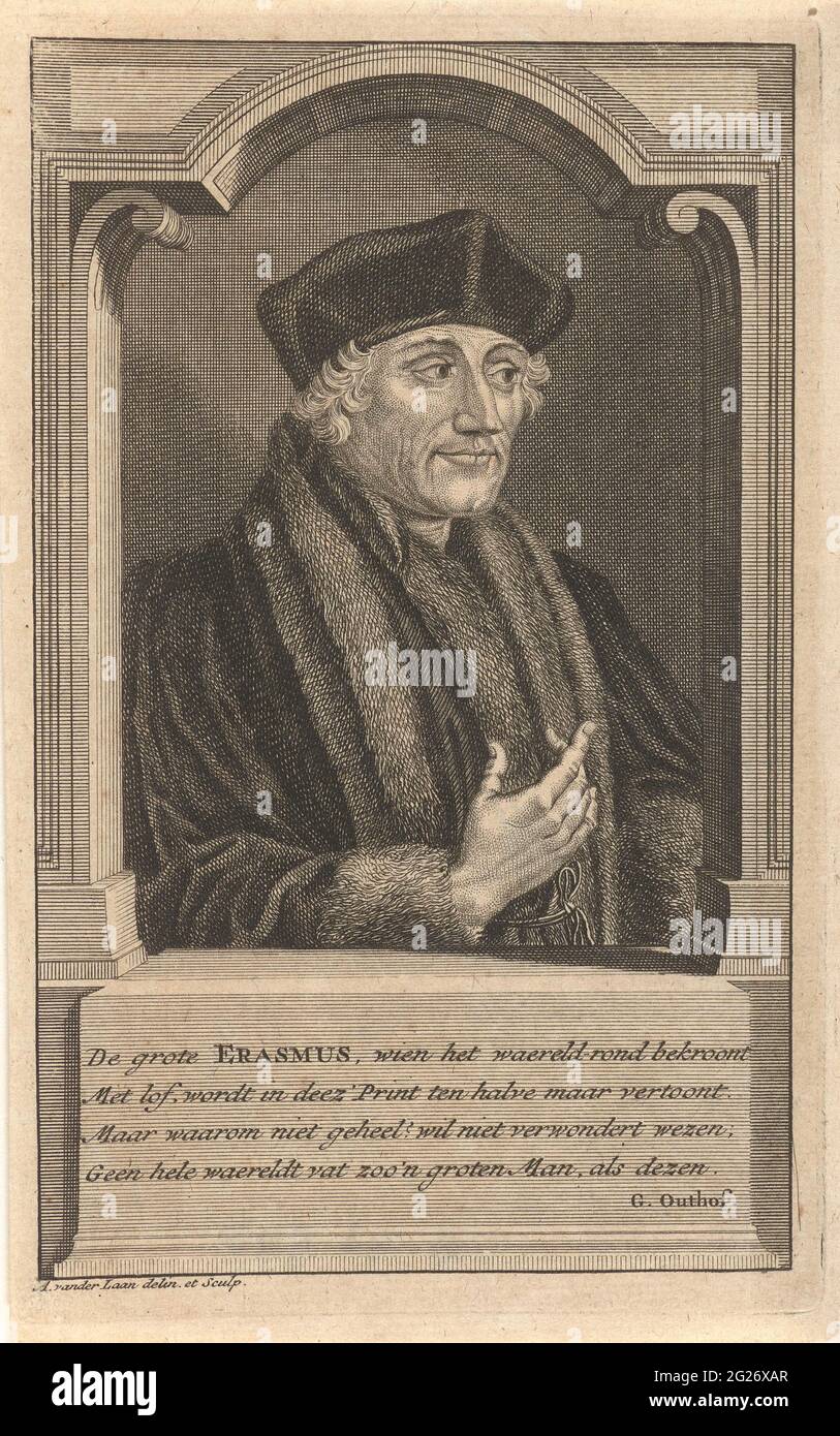 Portrait of desiderius erasmus. Portrait bust to the right of the ...
