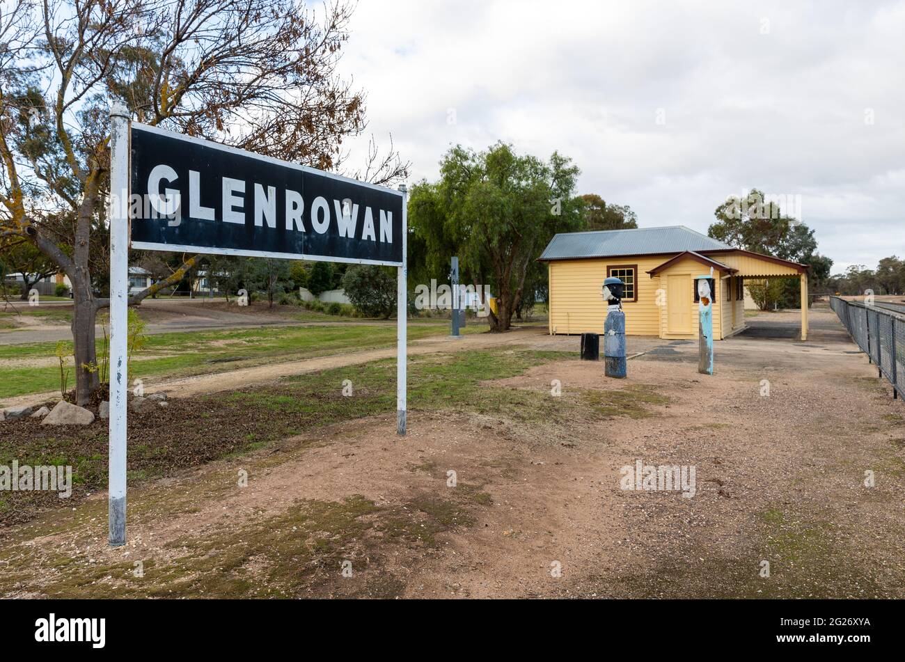Replica railway station building in Glenrowan, site of Ned Kelly's last ...
