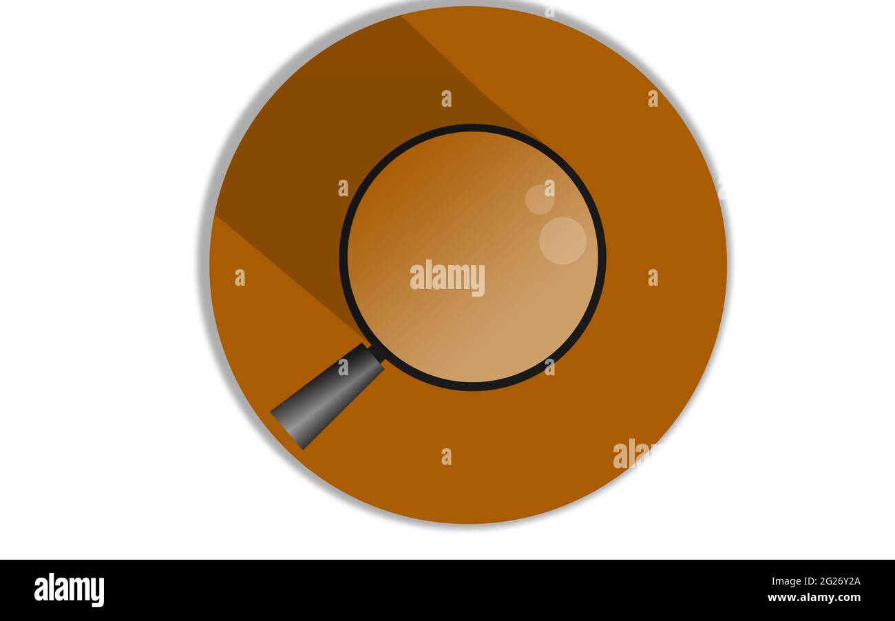 Magnifying glass icon with yellow background. 3D rendering Stock Photo ...