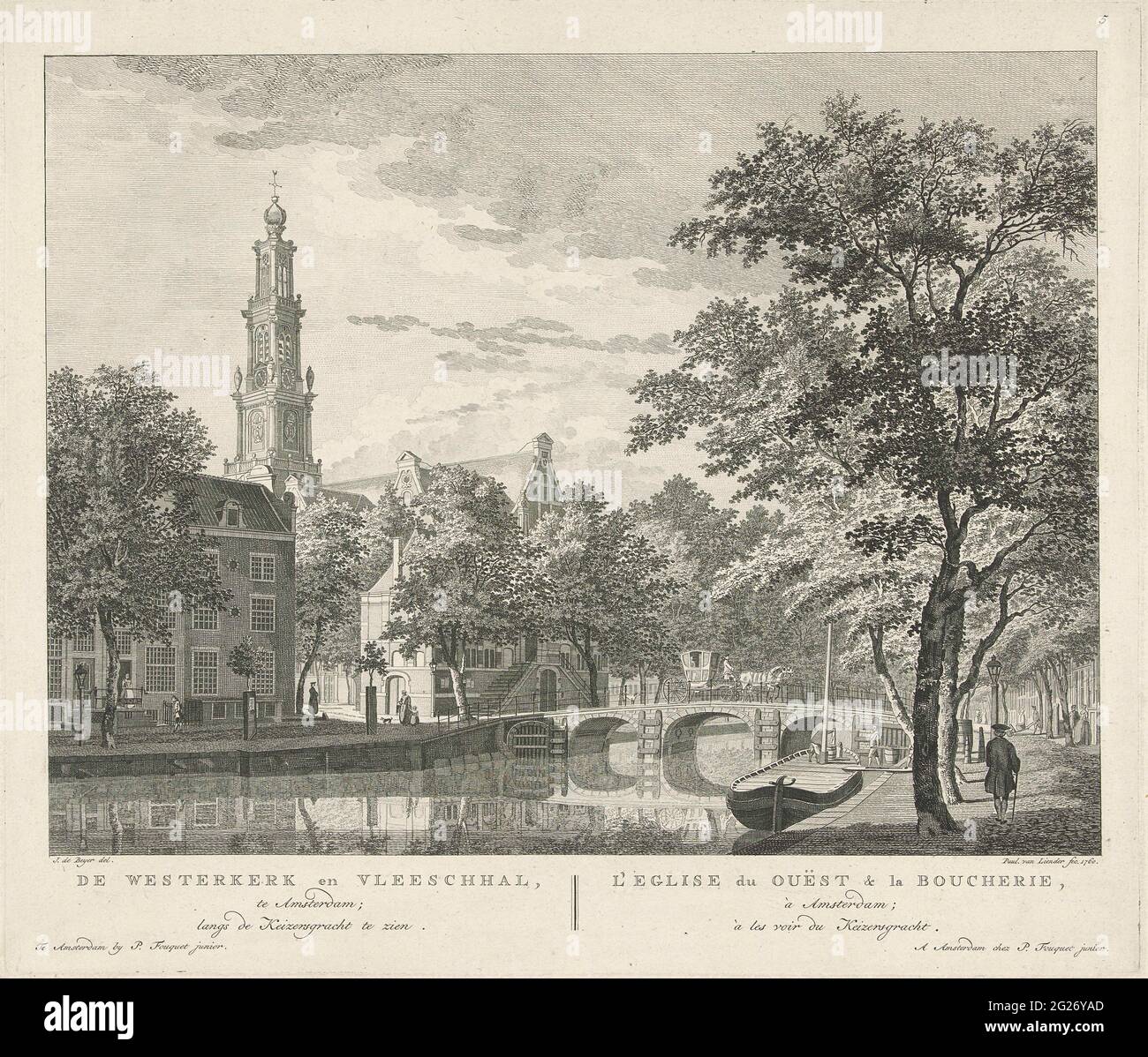 View of the Westerkerk and Westerhal, seen from the Keizersgracht; The ...