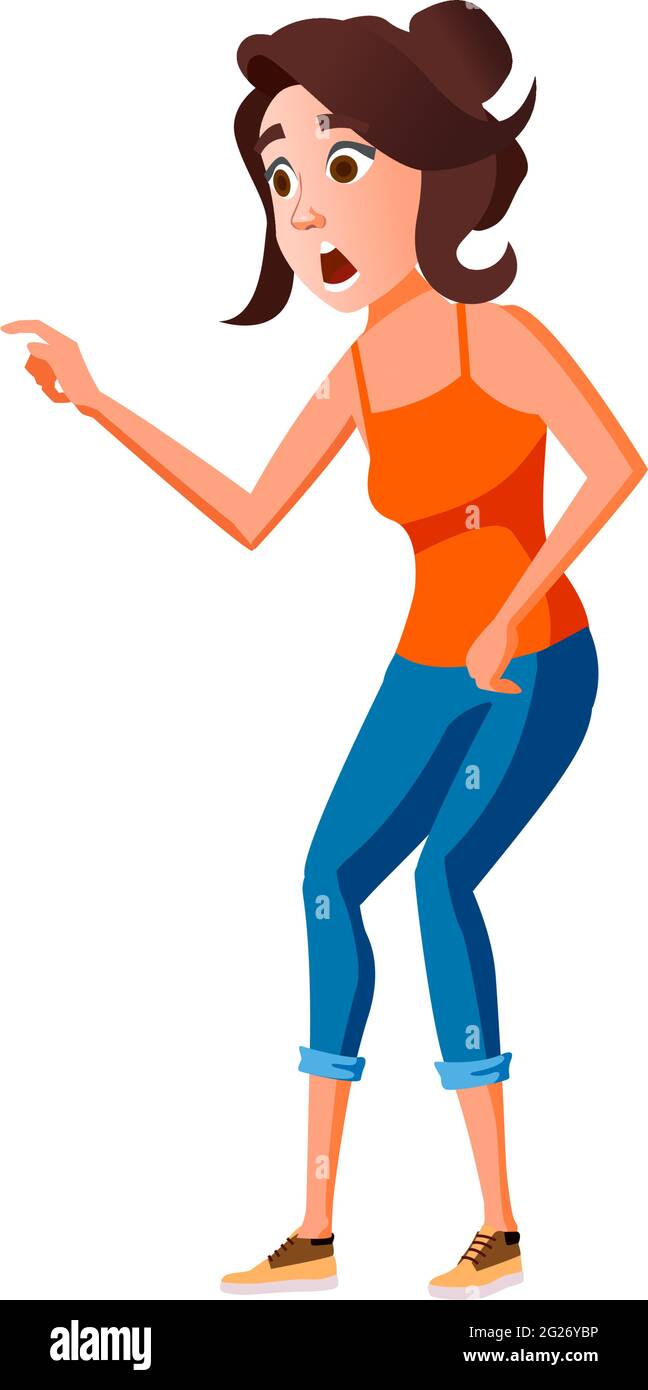 shocked woman in broken lift cartoon vector Stock Vector Image & Art ...