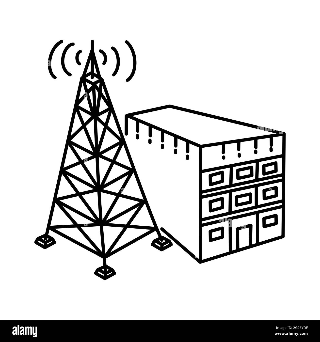 Broadcasting Station is Part of Broadcasting Activities Hand Drawn ...