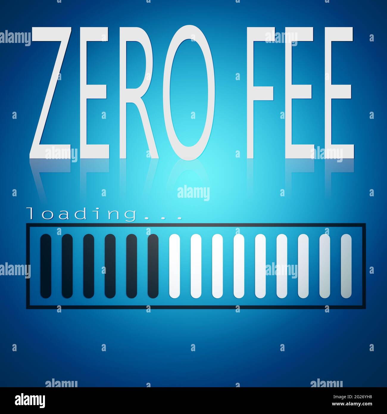 Zero fee word with blue loading bar, 3D rendering Stock Photo - Alamy