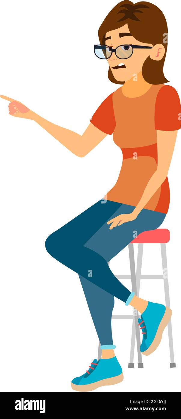 woman employee pointing on presentation mistake cartoon vector Stock ...