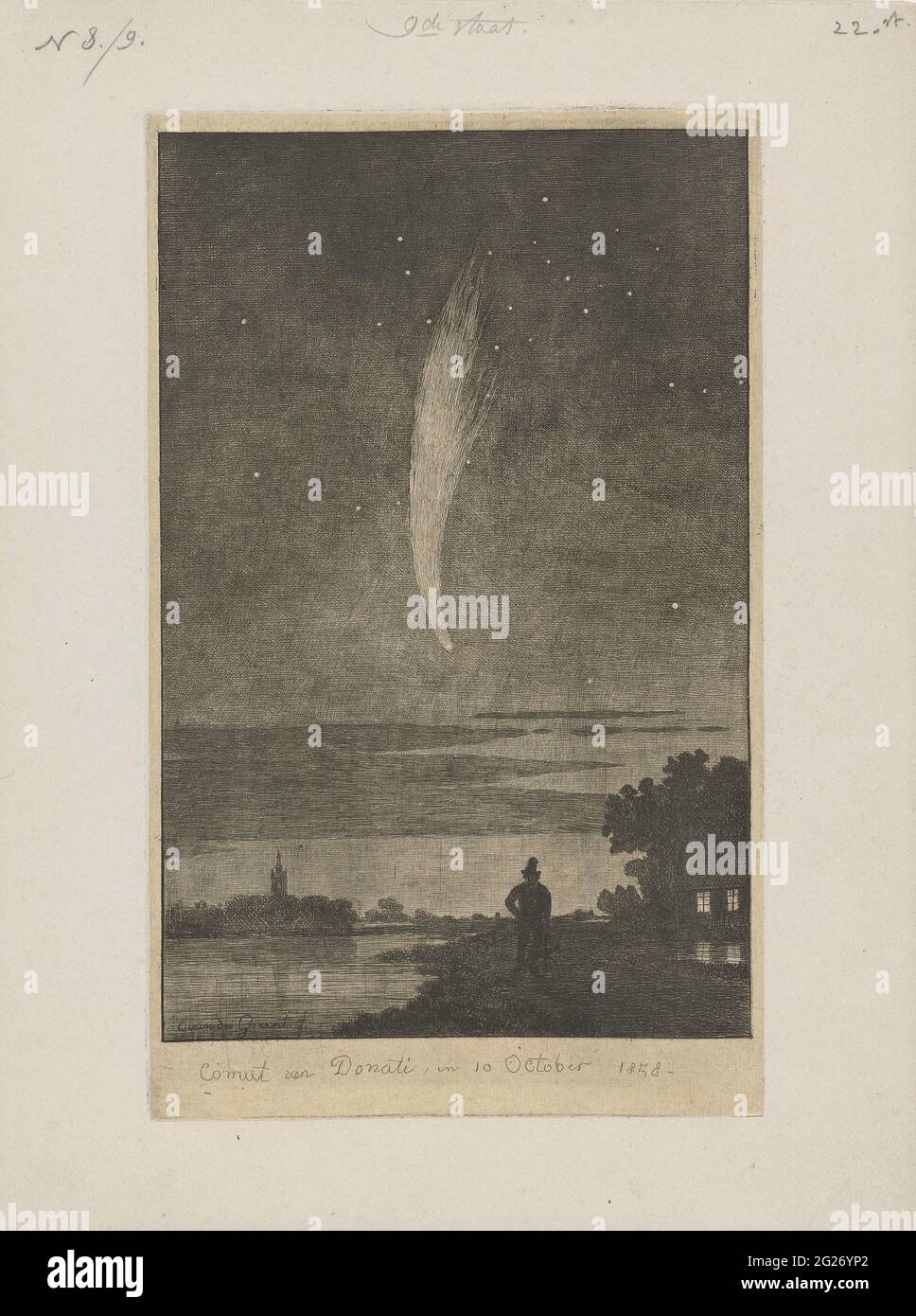 Donati's comet, 1858; Comete van Donati, in 10 October 1858. Donati's ...