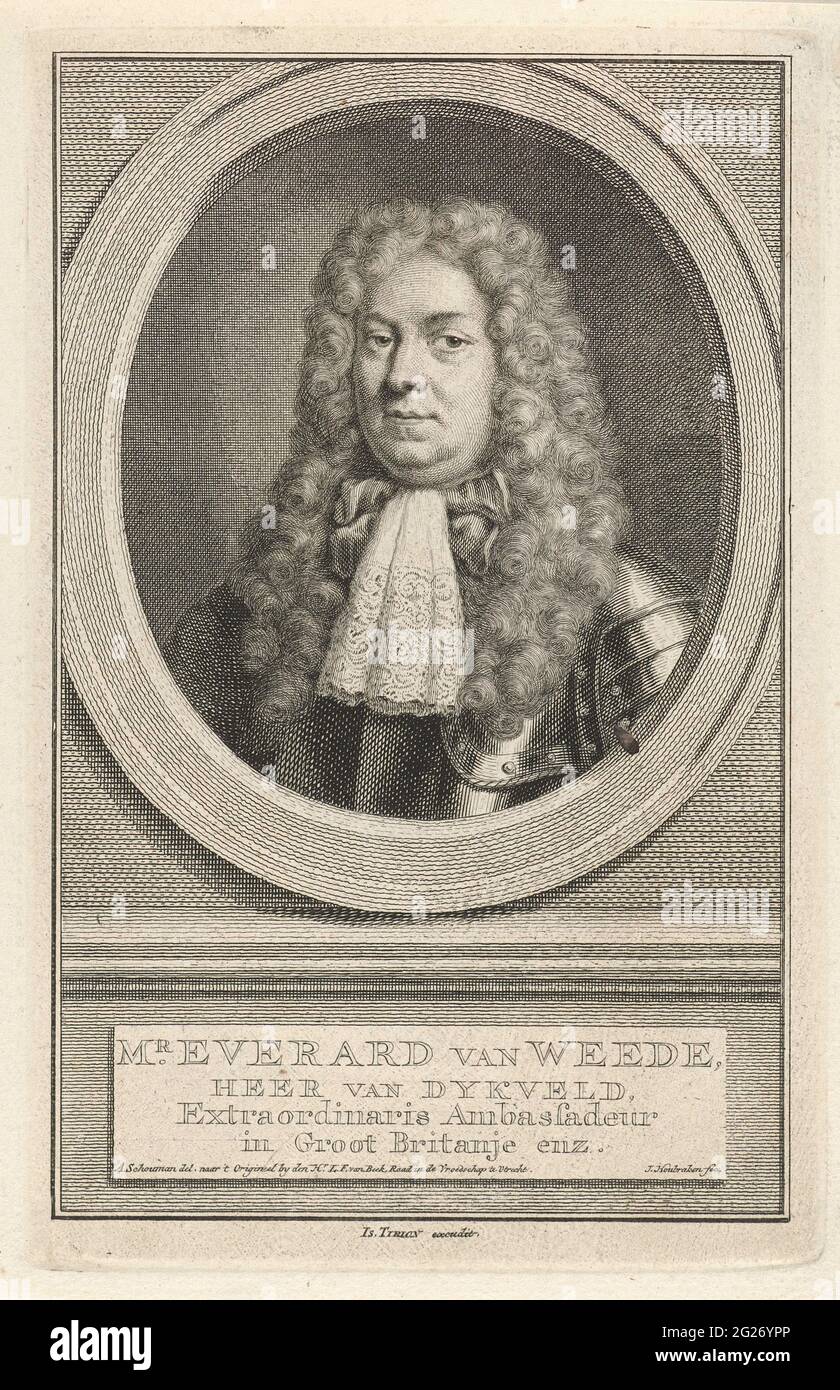 Portrait of Everard van Weede; Mr. Everard van Weede. Bust to the left ...