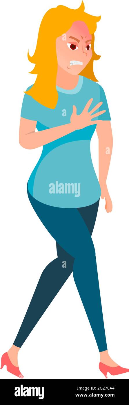 angry woman upset hand finger by door cartoon vector Stock Vector Image ...