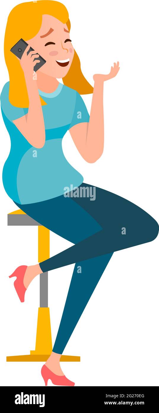 woman with positive expression has funny conversation with mother on ...