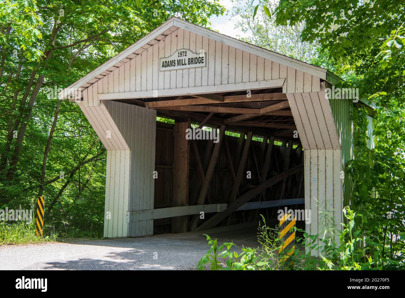Adams Mill Covered Bridge, Cutler, Carroll County, Indiana. This bridge ...
