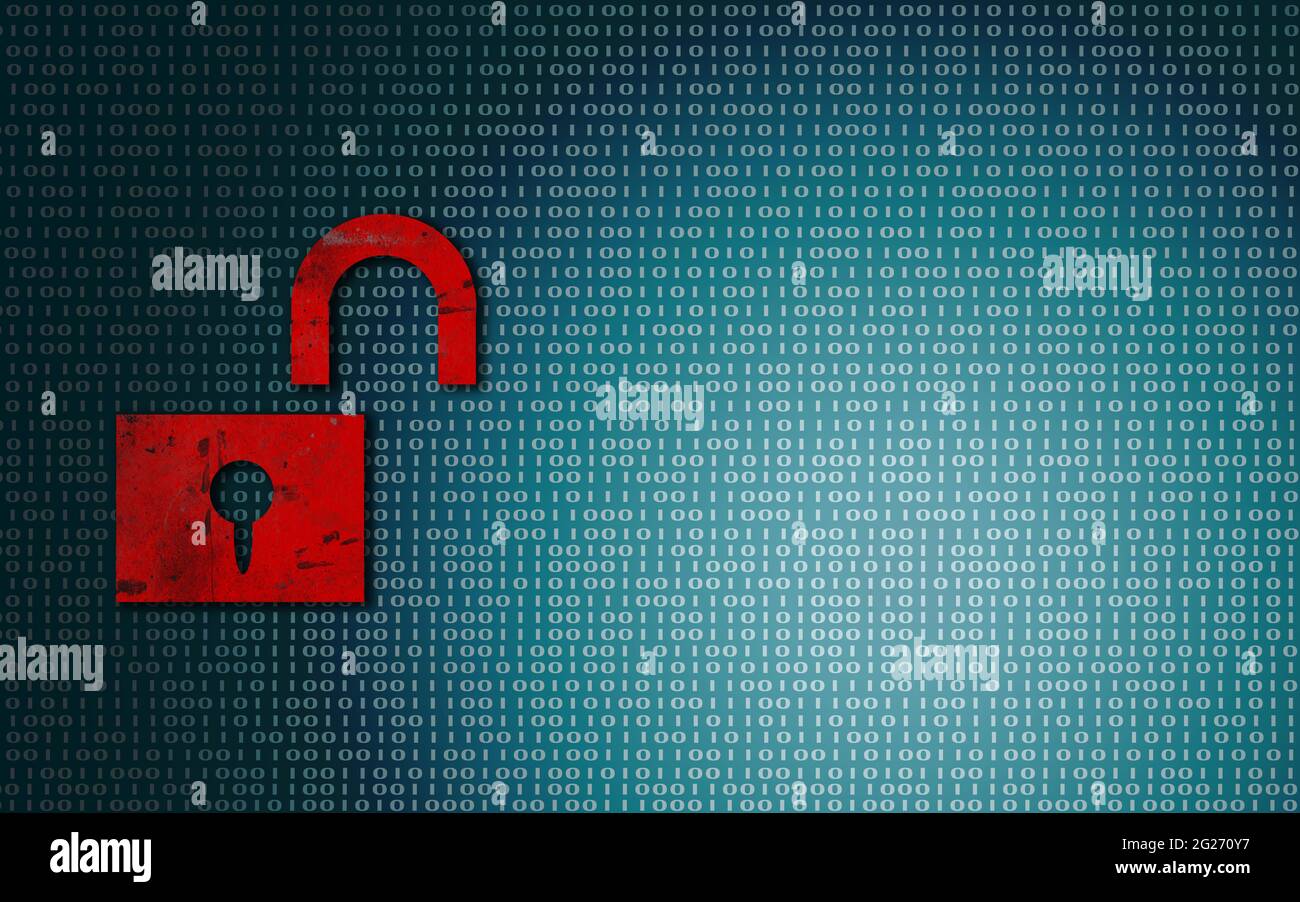 Red padlock unlock with digital screen, 3D rendering Stock Photo - Alamy