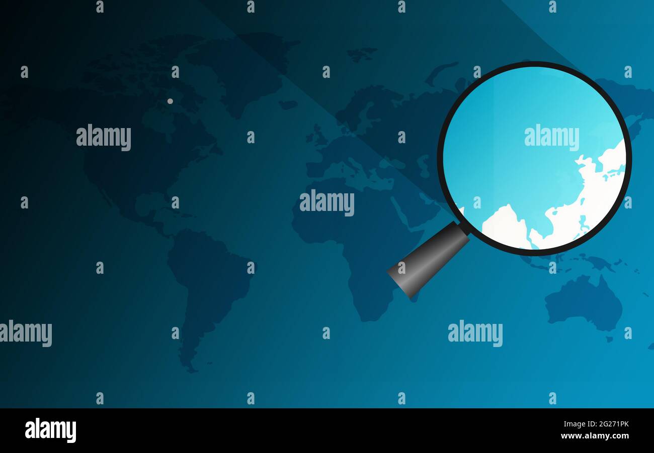 Magnifying glass over China map, 3D rendering Stock Photo - Alamy