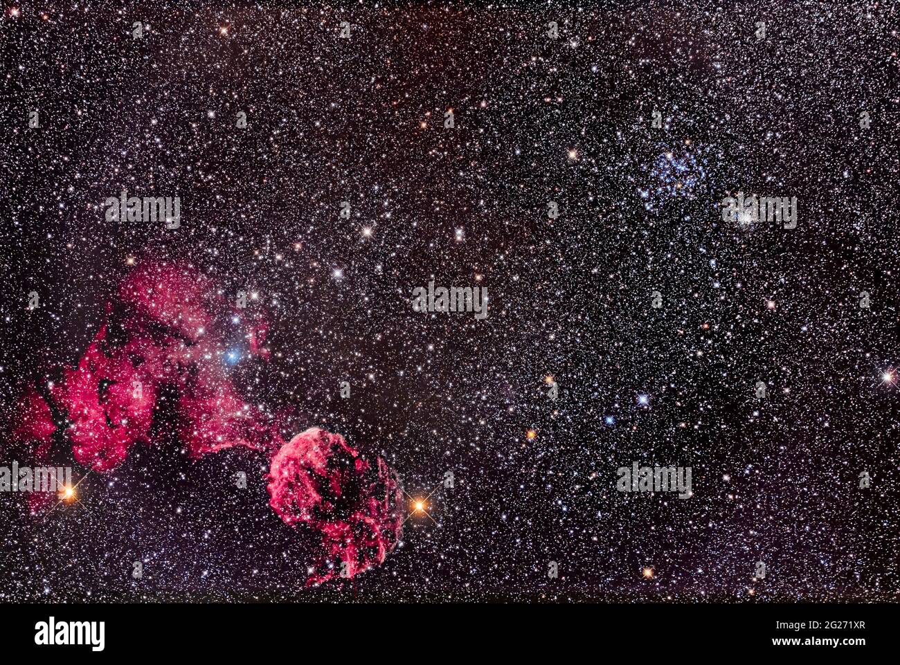 Messier 35 star custer and IC 443 supernova remnant in Gemini Stock ...