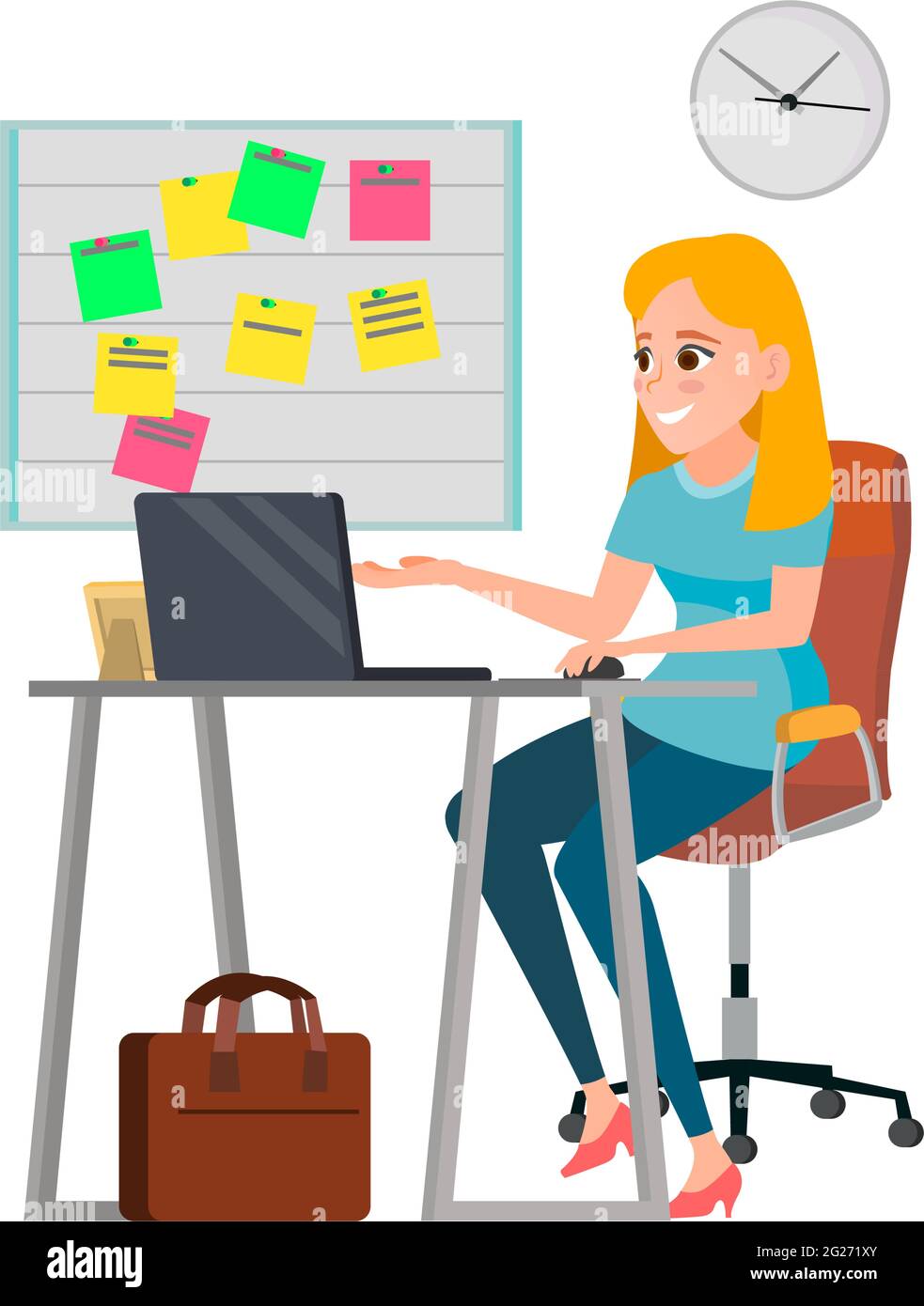 woman manager speaking with colleagues in office cartoon vector Stock ...