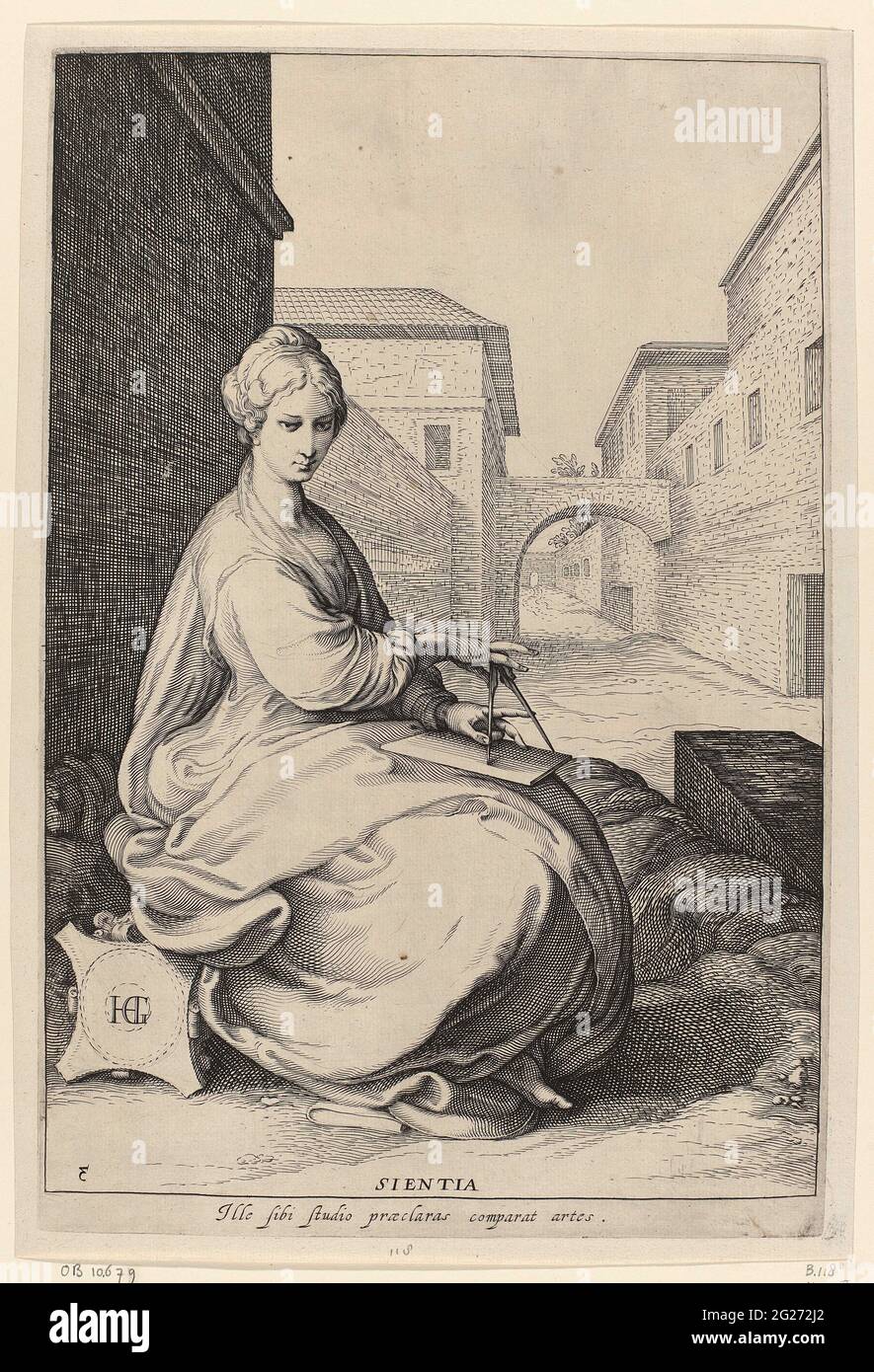 Science; Sientia; Three virtues. The personification of science is in ...