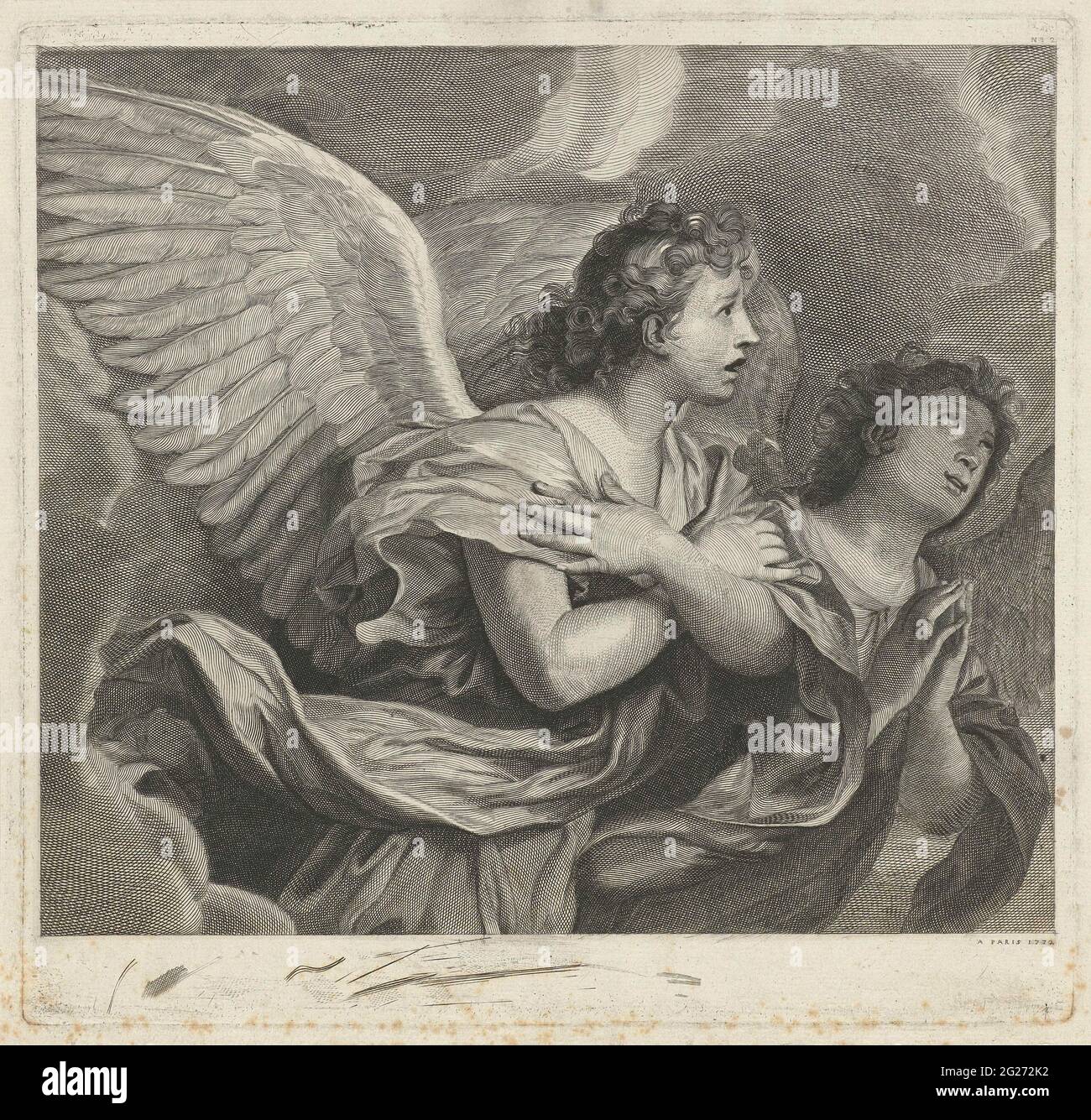 Two angels. Two angels in worship looking to the right Stock Photo - Alamy