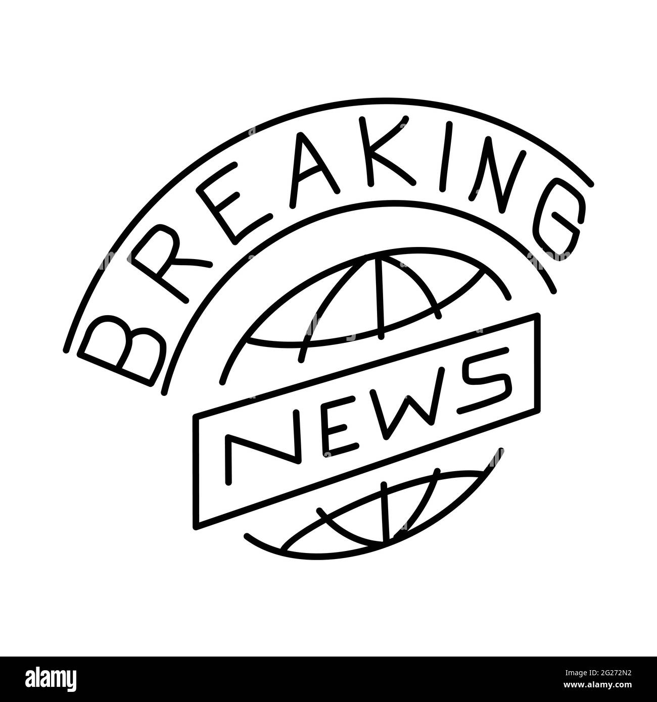 Breaking News is Part of Broadcasting Activities Hand Drawn Vector Icon ...