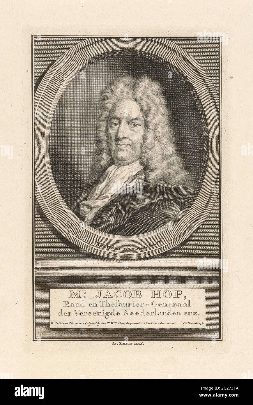 Portrait of Jacob Hop; Mr. Jacob Hop. Bust to the left of Jacob Hop in ...