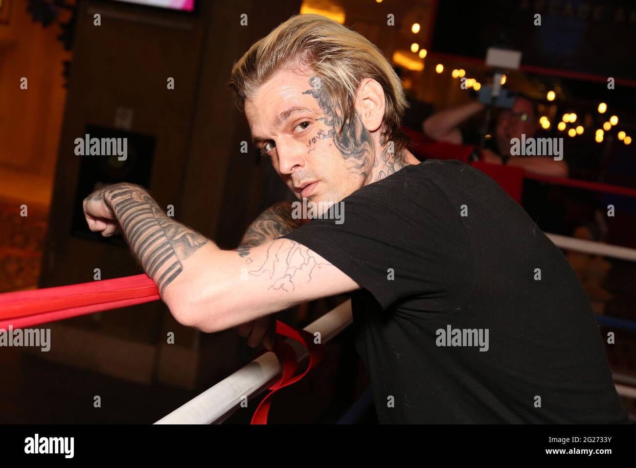 Atlantic City, NJ, USA. 8th June, 2021. Aaron Carter training at the ...