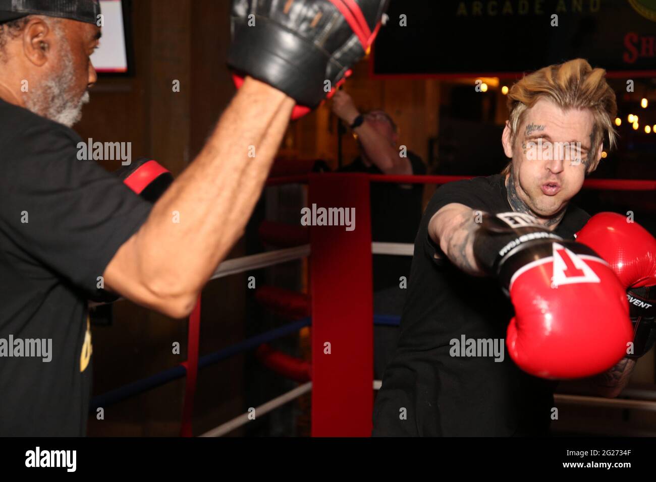 Atlantic City, NJ, USA. 8th June, 2021. Aaron Carter training at the ...