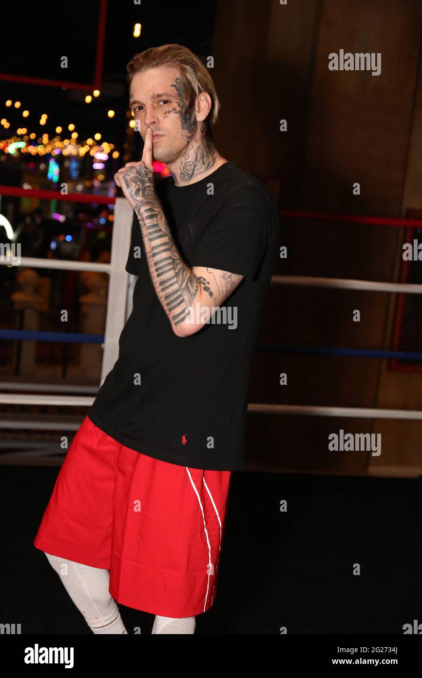 Atlantic City, NJ, USA. 8th June, 2021. Aaron Carter training at the ...