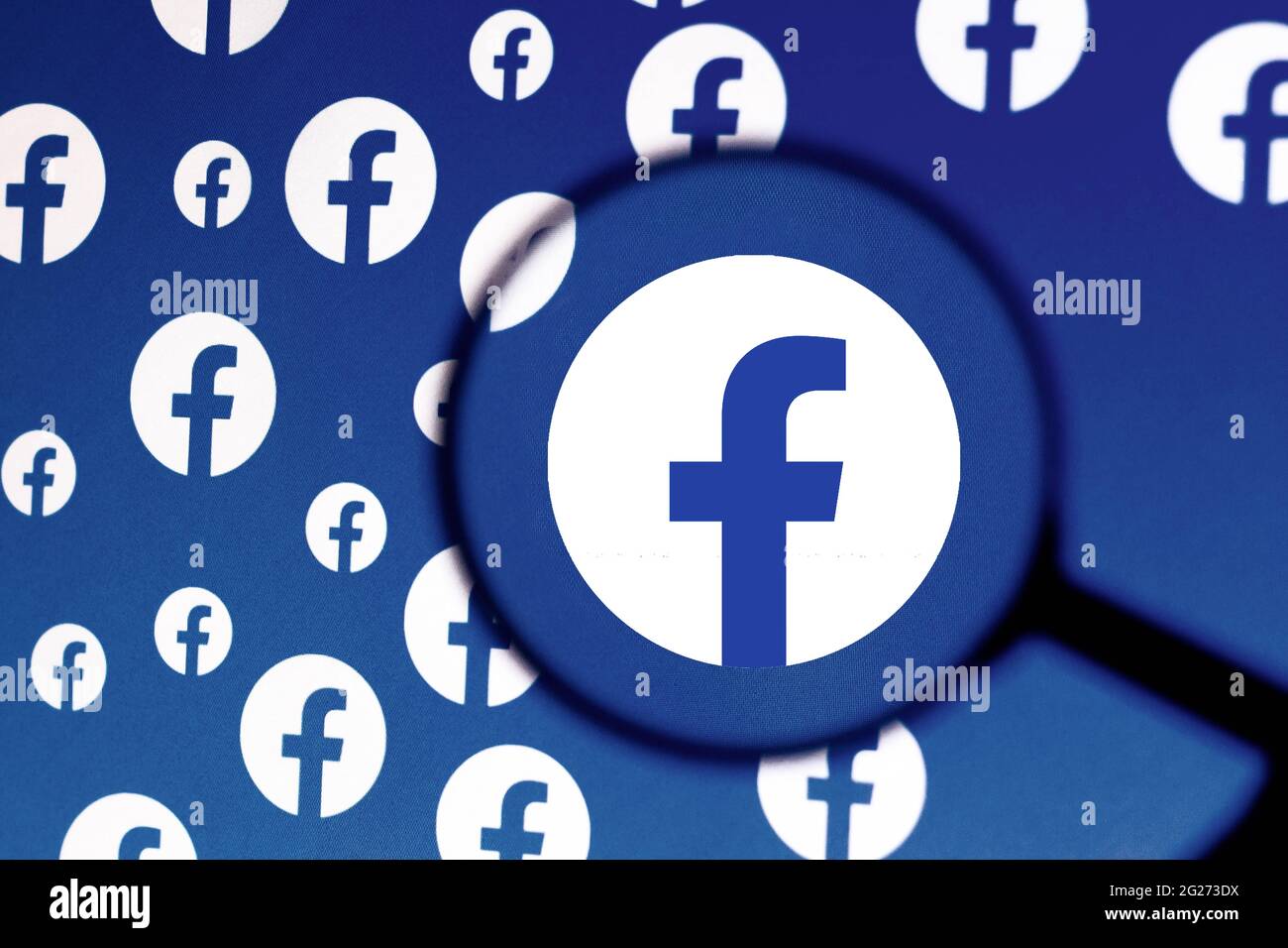In this photo illustration a Facebook logo is seen on a computer screen ...