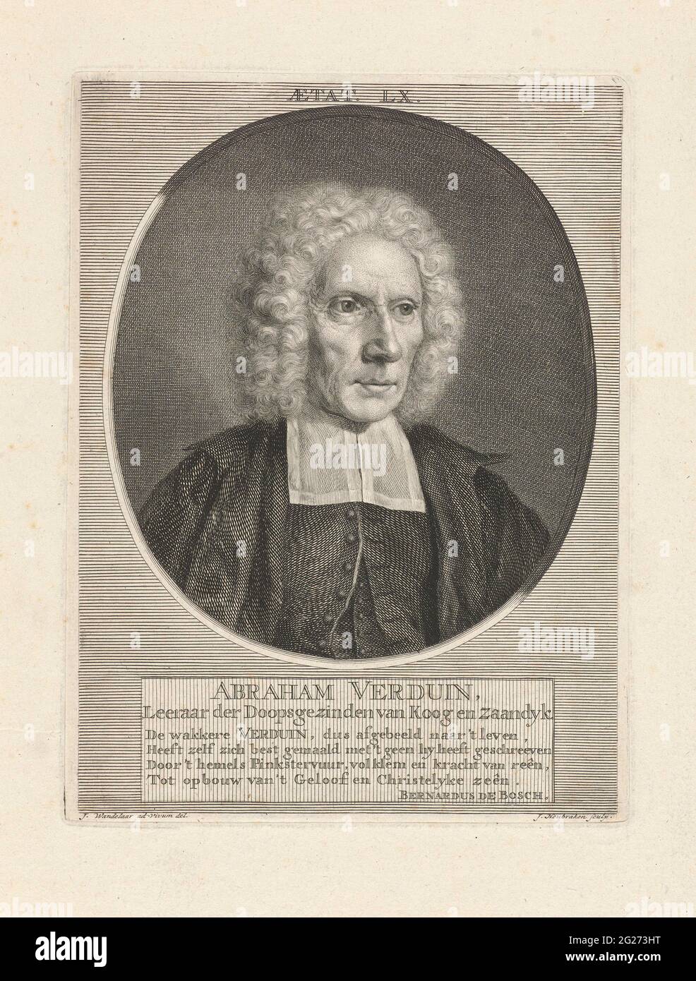 Portrait of Abraham Verduin; Abraham Verduin. Bust to the right of ...