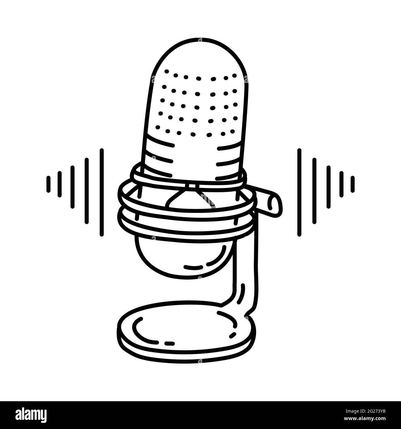 Voice Note is Part of Broadcasting Device Hand Drawn Vector Icon Set ...