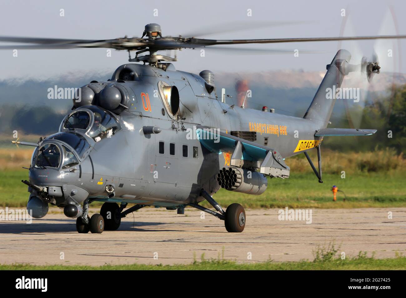 Mil Mi-35M attack helicopter of Kazakhstan Air Force during Exercise ...