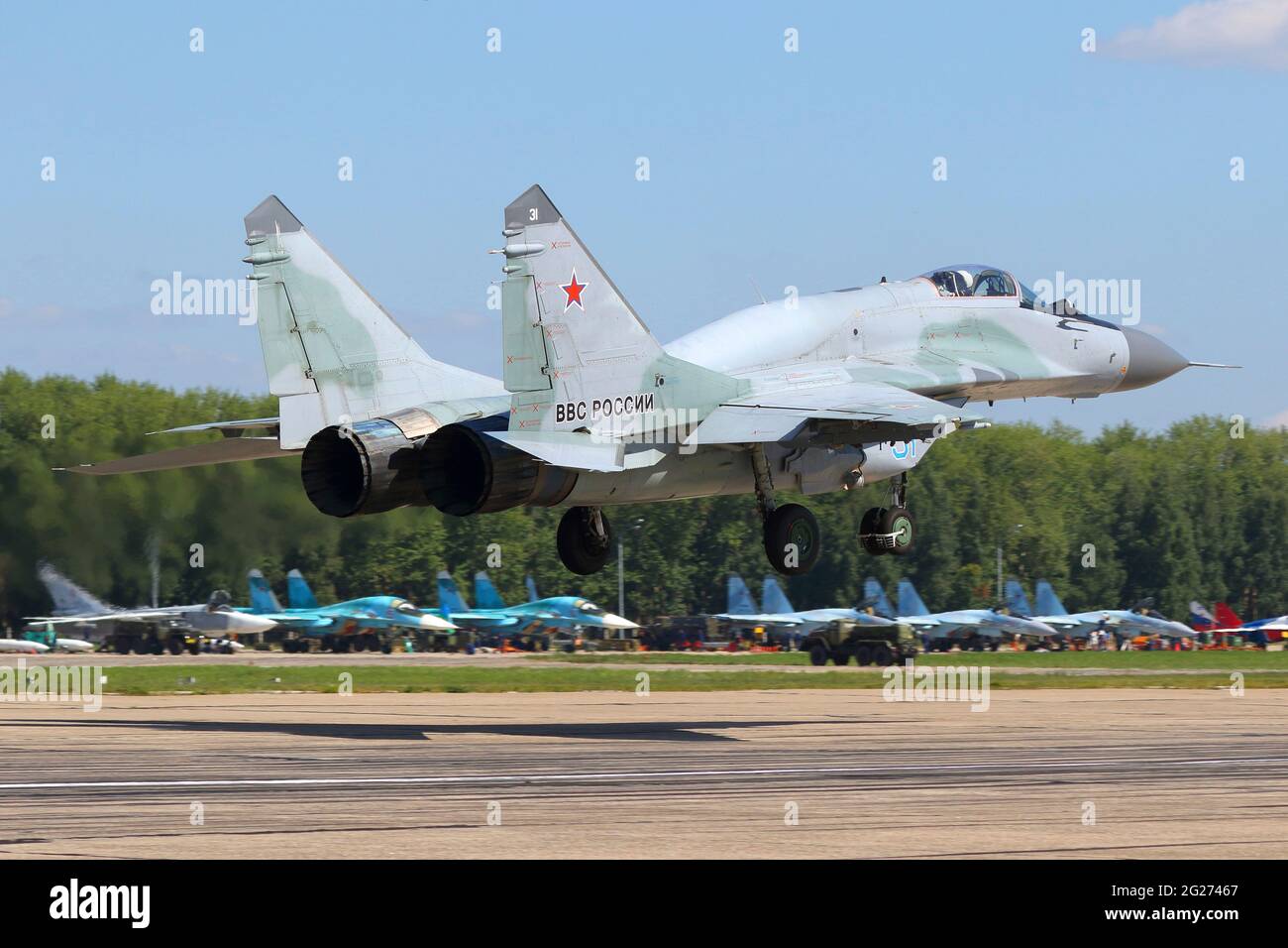 MiG-29SMT jet fighter the Russian Air Force landing during Exercise ...