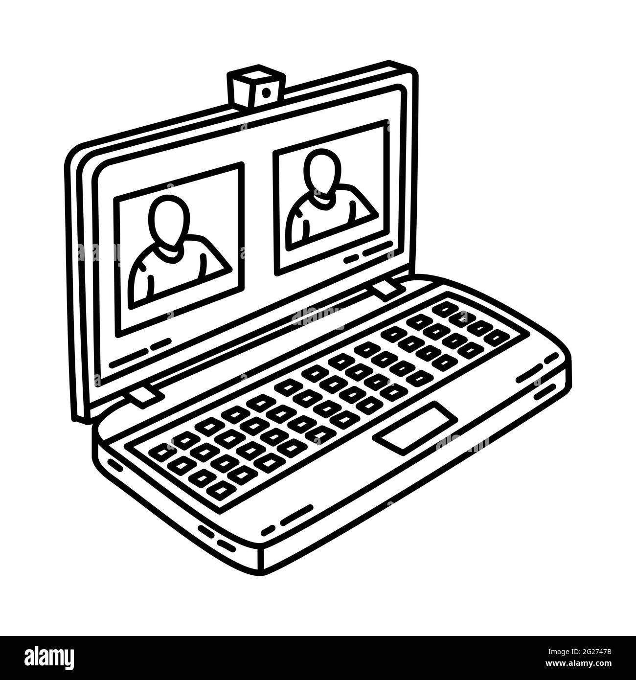 Zoom Meeting is Part of Broadcasting Activities Hand Drawn Vector Icon ...