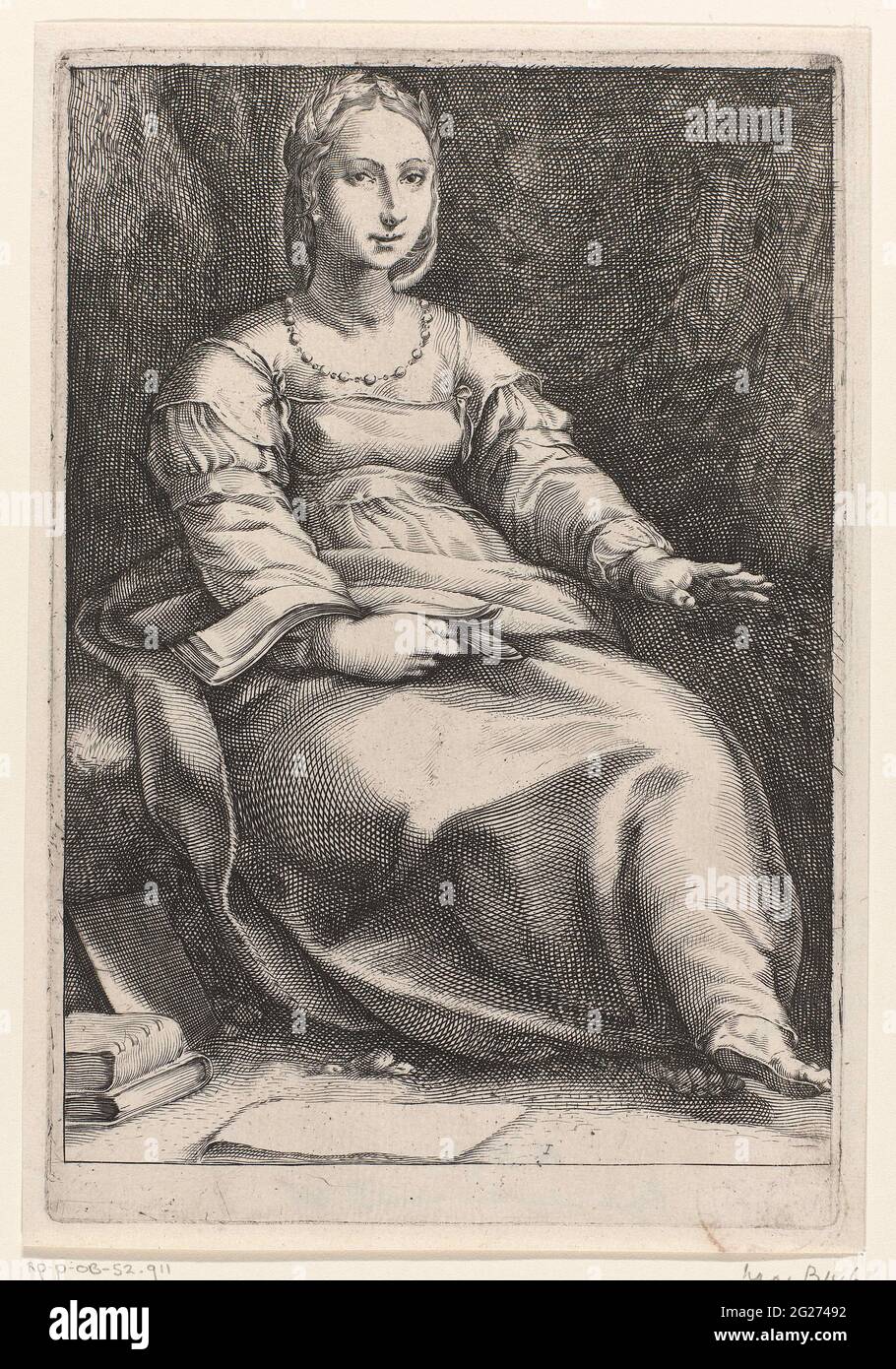 Calliope; The nine muses. Calliope, the muse of the epie, sits with an ...