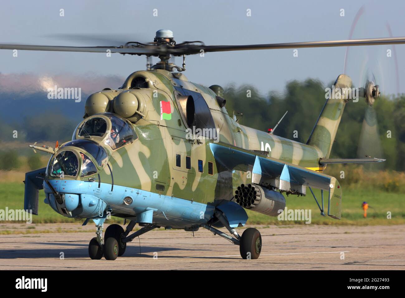 Mil Mi-24V attack helicopter of Belarus Air Force during Exercise ...