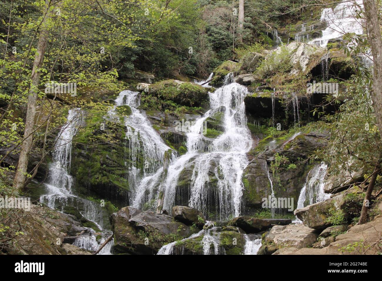 Catawba Falls waterfalls Stock Photo - Alamy