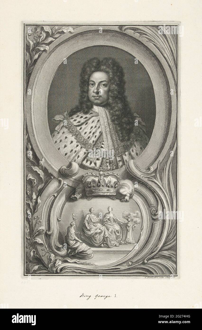 Portrait of George I, King of Great Britain. Portrait of George I, King ...