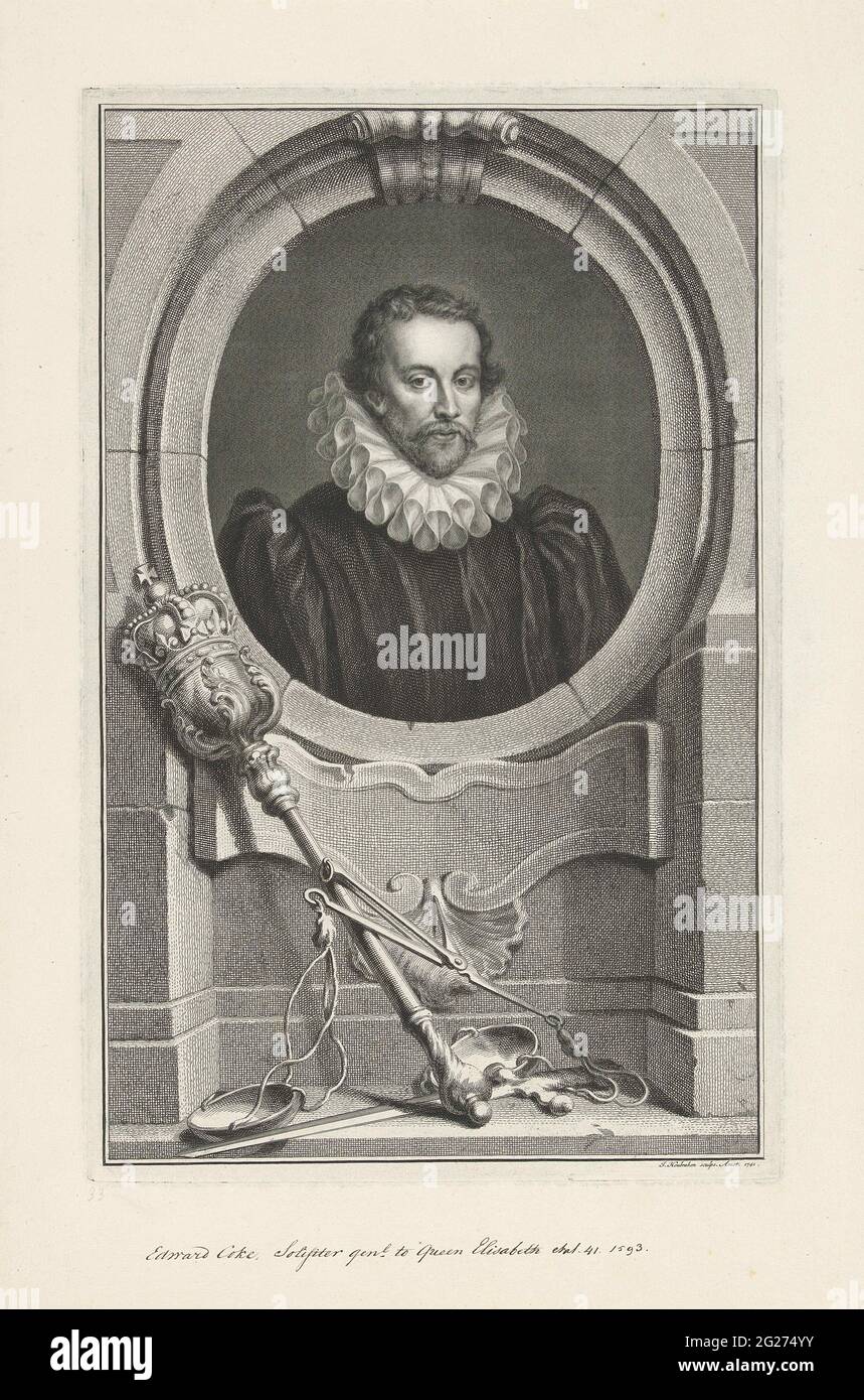 Portrait of Edward Coke. Portrait of the lawyer Edward Coke with ...