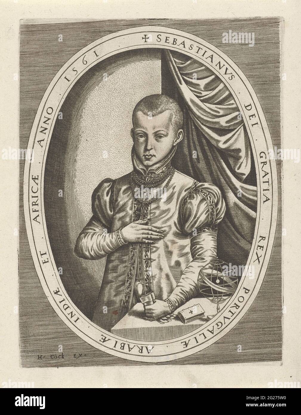 Portrait of Sebastiaan I from Portugal; Portraits of kings, queens ...