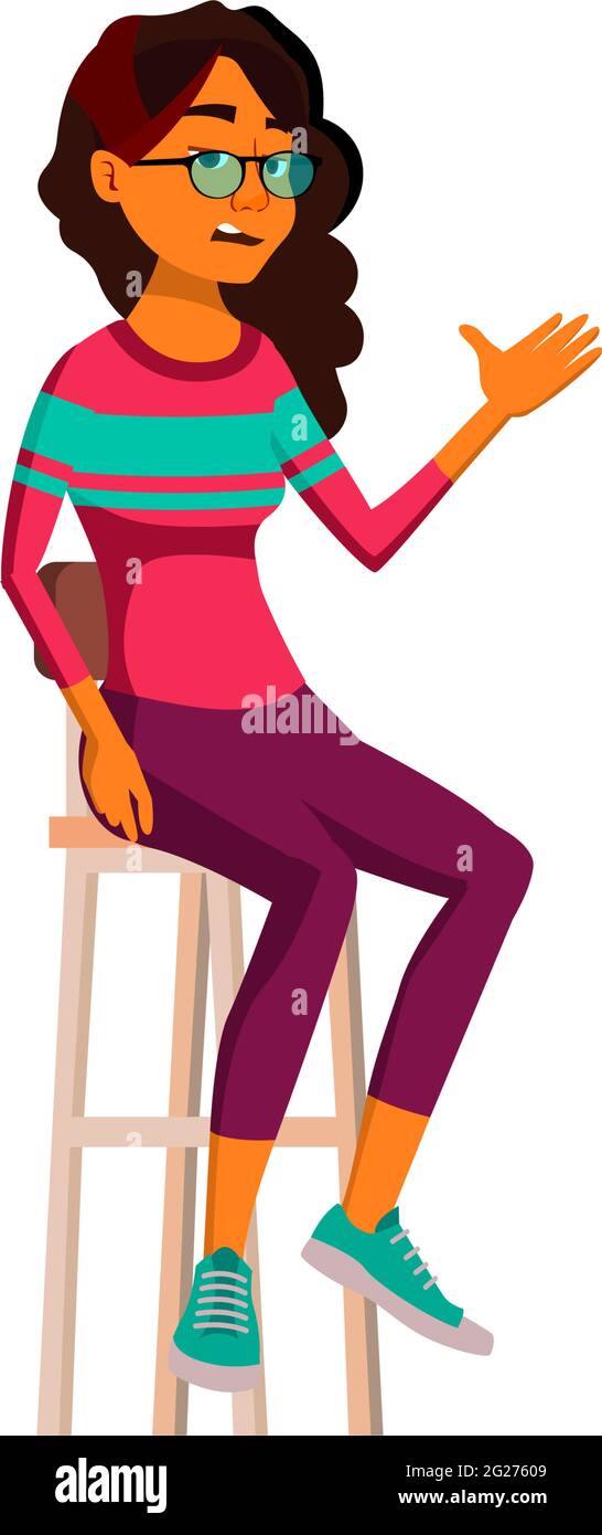 tired latin woman talk about ex-boyfriend at work cartoon vector Stock ...