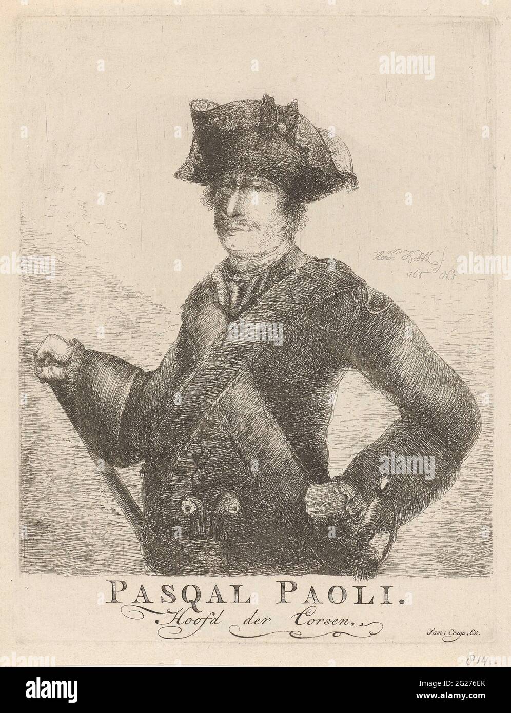 Portrait of General Pascal Paoli; Pasqual Paoli head of the Corsen ...