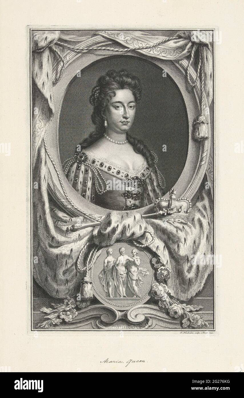 Portrait of Maria II Stuart, Queen of England and Scotland. Portrait of ...