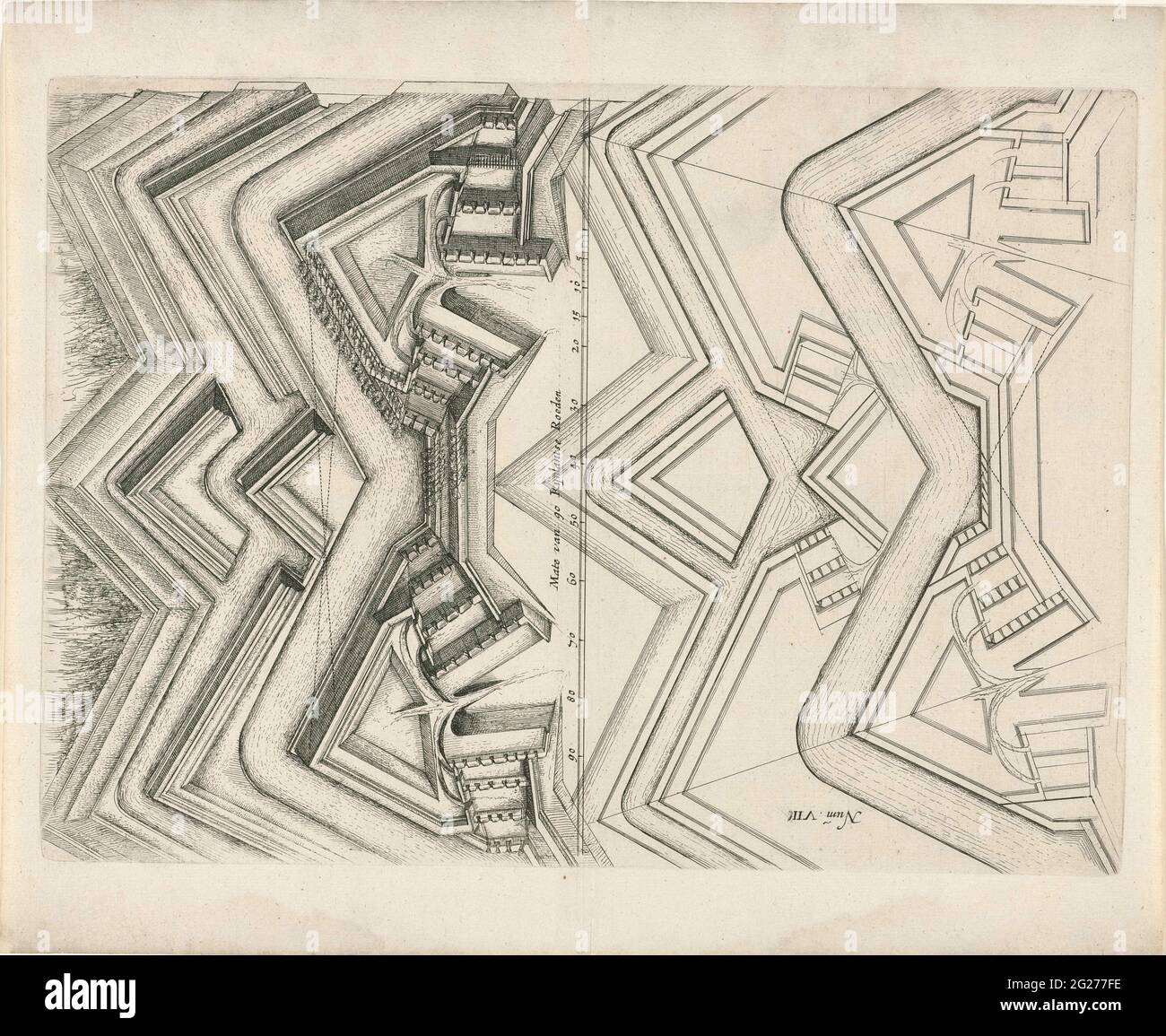 Design drawing for a fortified fortress wall Stock Photo - Alamy