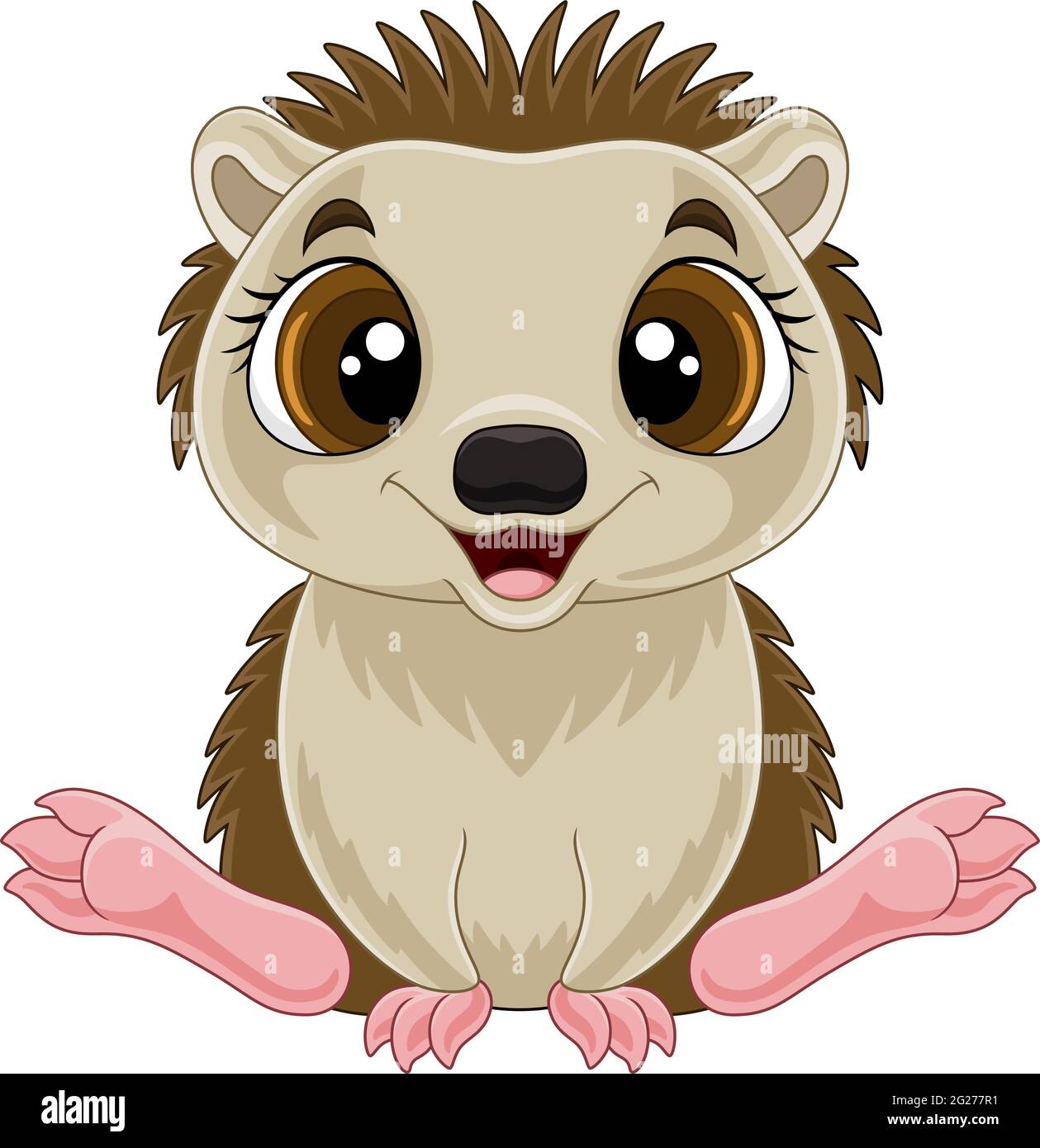 Cartoon funny baby hedgehog sitting Stock Vector Image & Art - Alamy