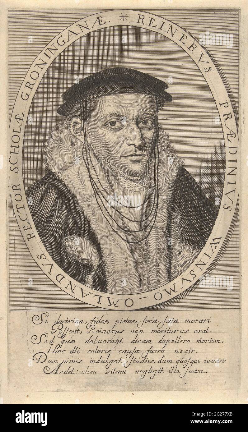 Portrait of Regnerus praedinius. Portrait bust in oval to the right of ...