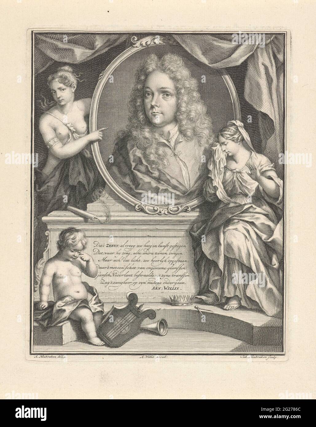 Mourning portrait of Jacob Sea. Portrait of the poet Jacob Zeeland in ...
